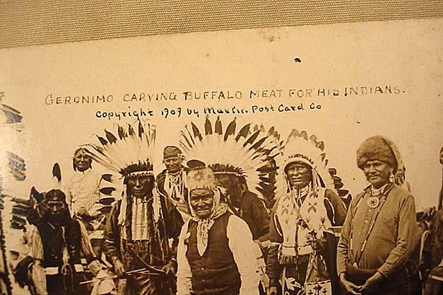1909 RPPC REAL PHOTO POSTCARD OF GERONIMO CARVING