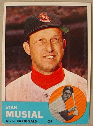 1963 TOPPS STAN MUSIAL NO. 250 BASEBALL CARD