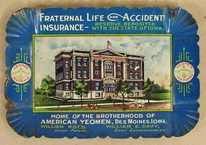 VINTAGE FRATERNAL LIFE INSURANCE ADVERTISING TIP T