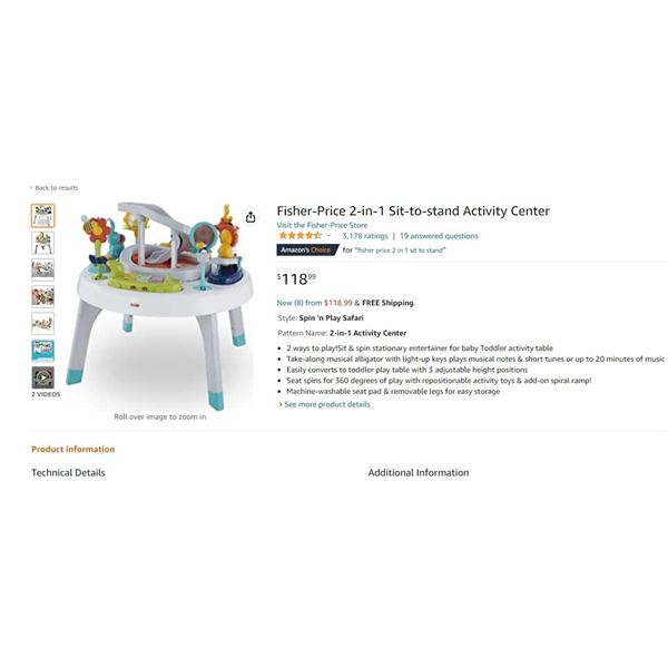 Fisher-Price 2-in-1 Sit-to-stand Activity Center