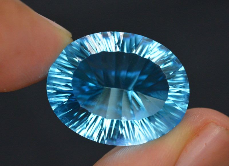 Amazing Laser Cut 38.00 Ct Natural Swiss Blue Color Topaz