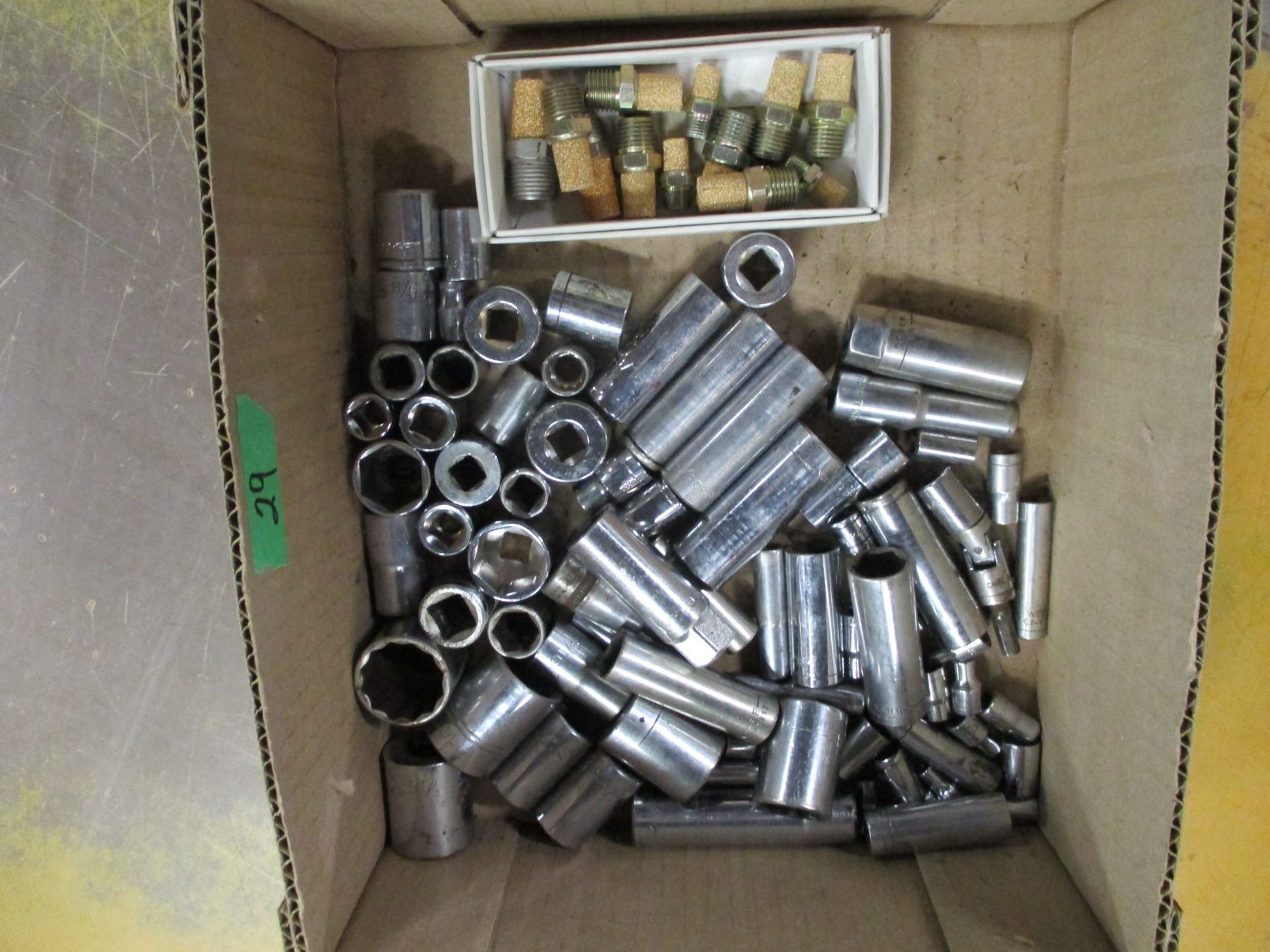 BOX C/W ASSORTED SOCKETS