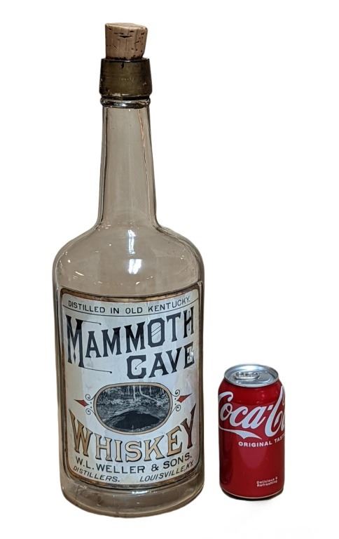 Rare Antique Label Under Glass Back Bar Bottle