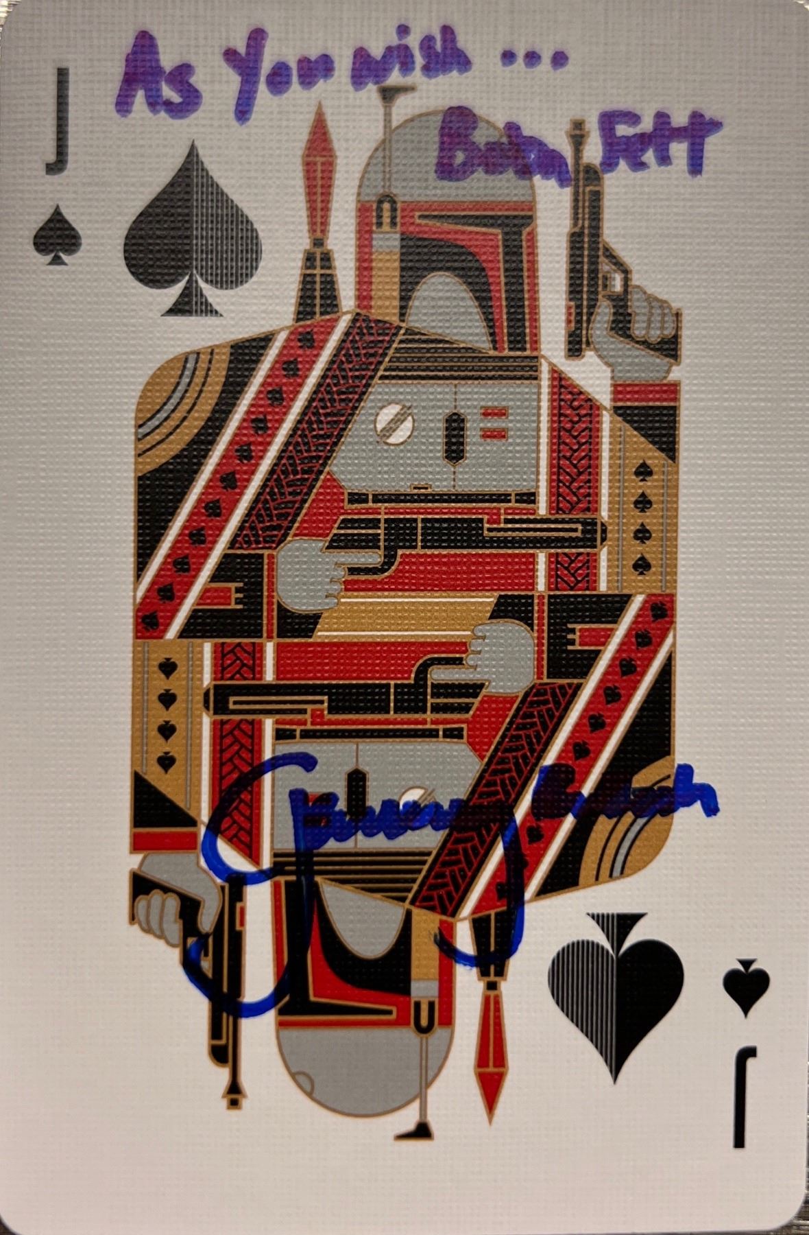 Autograph Signed Star Wars Playing Card