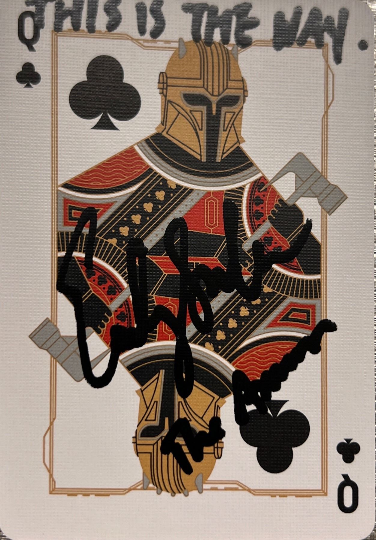 Autograph Signed Mandalorian Playing Card