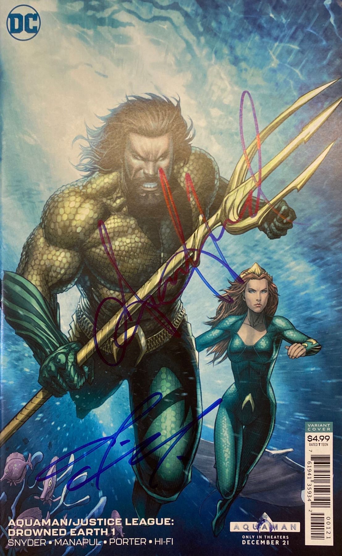 Autograph Signed Aquaman Comics