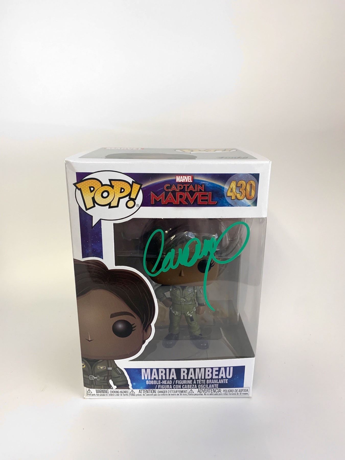 Autograph Signed Captain Marvel Funko Pop