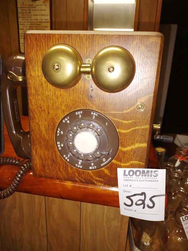 WOODEN CRANK BOX ROTARY TELEPHONE