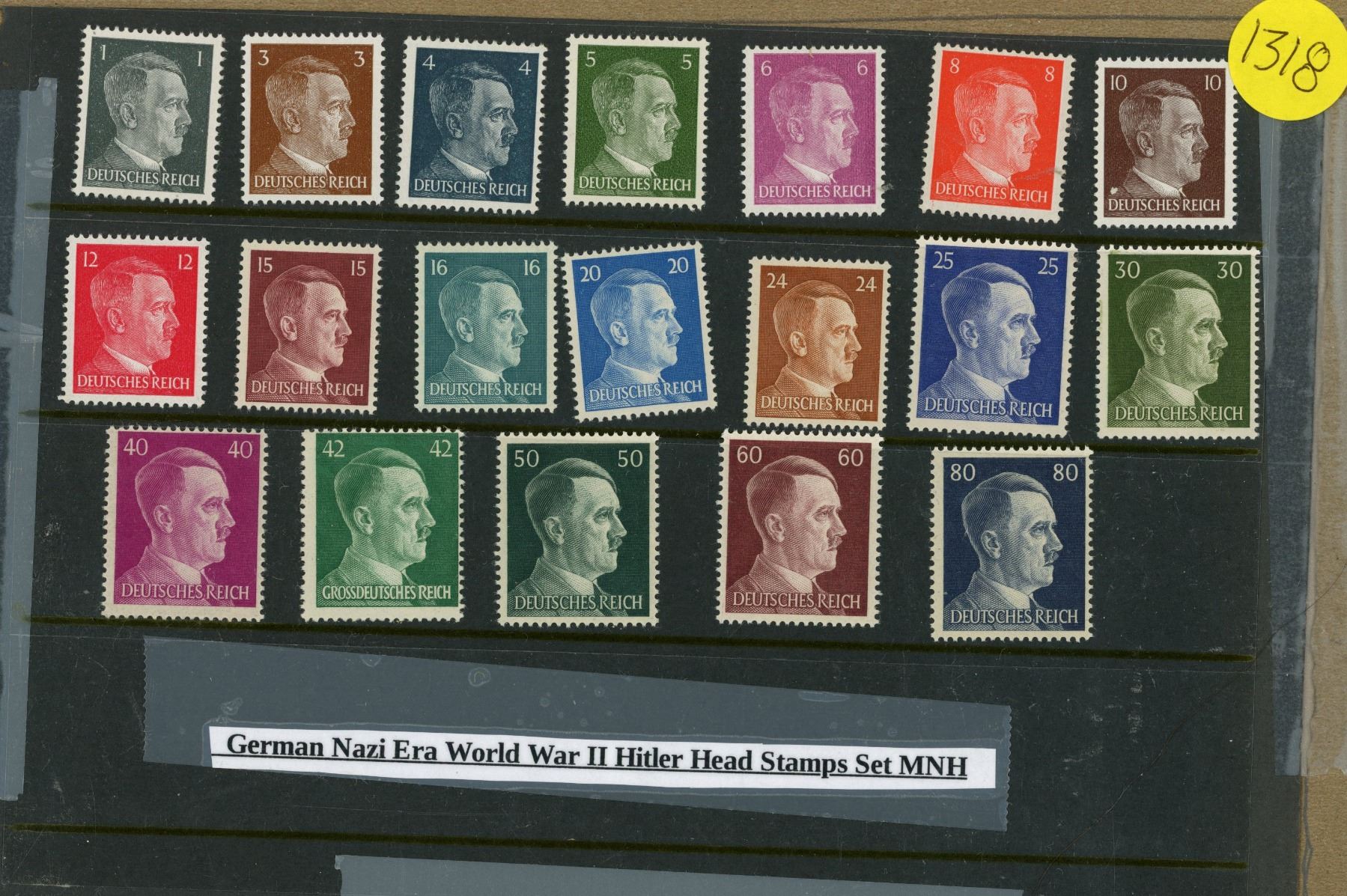 German Nazi Era World War 2 Hitler Head Stamps Set MNH - Schmalz Auctions
