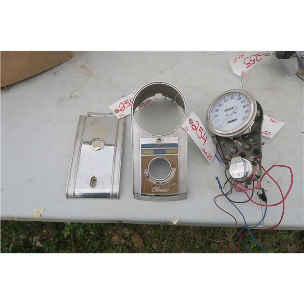 Harley-Dividson shovelhead chrome gas tank instrument & dash panel with ...