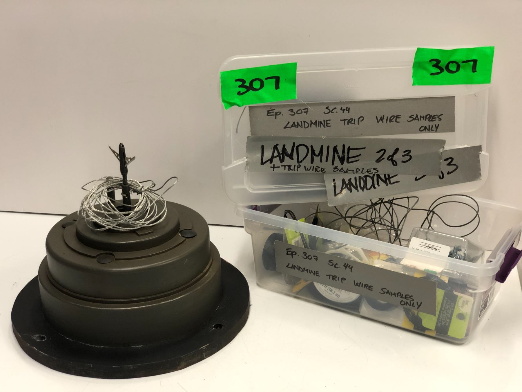 Landmine & box of trip wire - ep. 307 sc. 44 (From the superhero show)