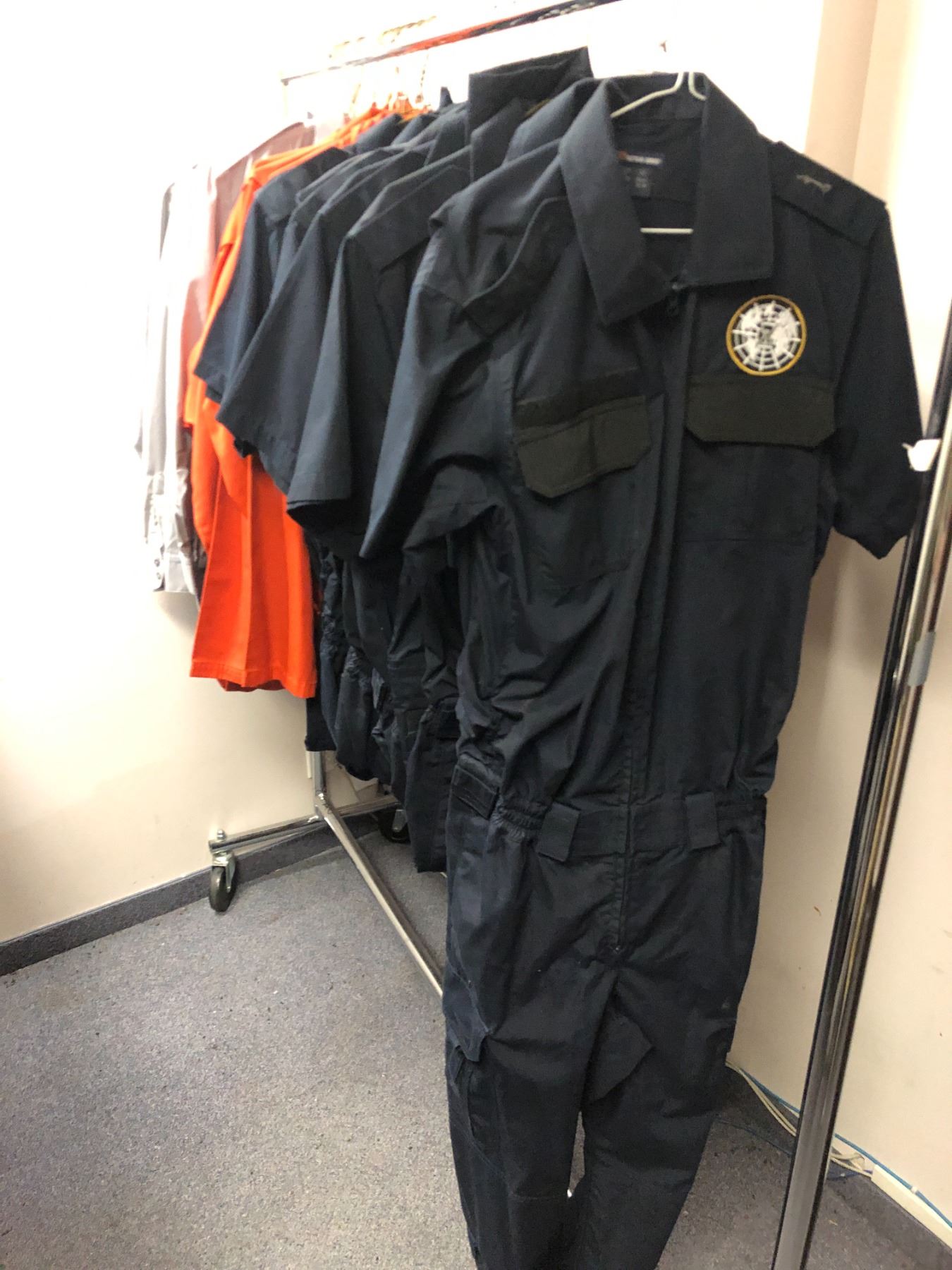 Rack film industry workman coveralls & shirts multiple sizes - approx ...