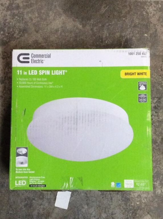 Commercial electric 11 inch LED spin light