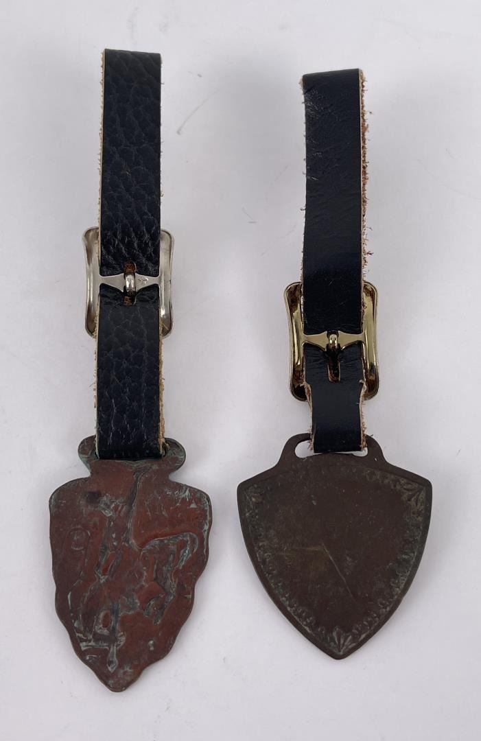 Pair of Antique Watch Fobs Cowboy Wyoming Nebraska