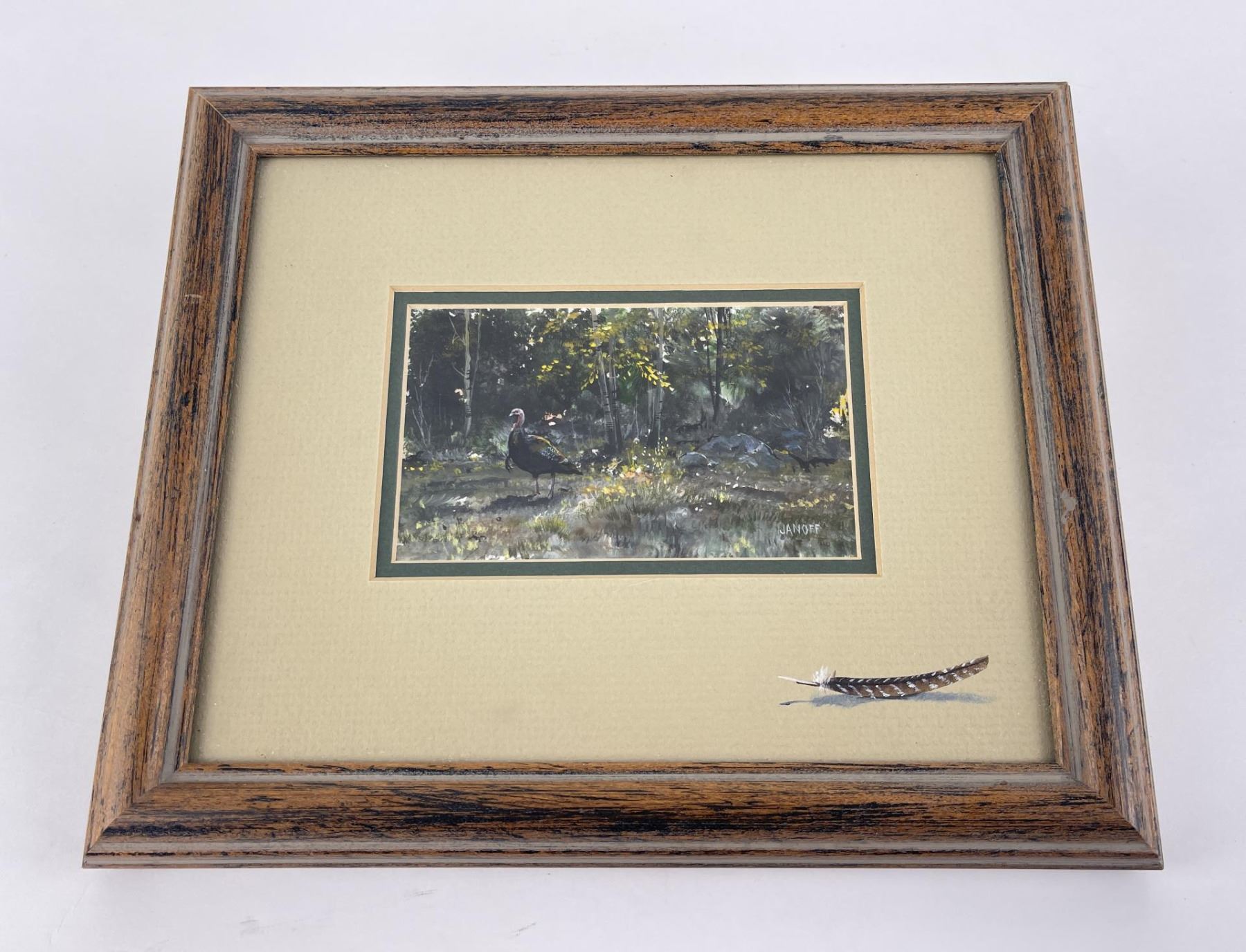 Larry Janoff Tom Turkey Gouache Painting Montana