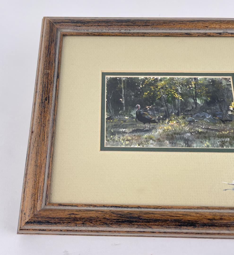 Larry Janoff Tom Turkey Gouache Painting Montana