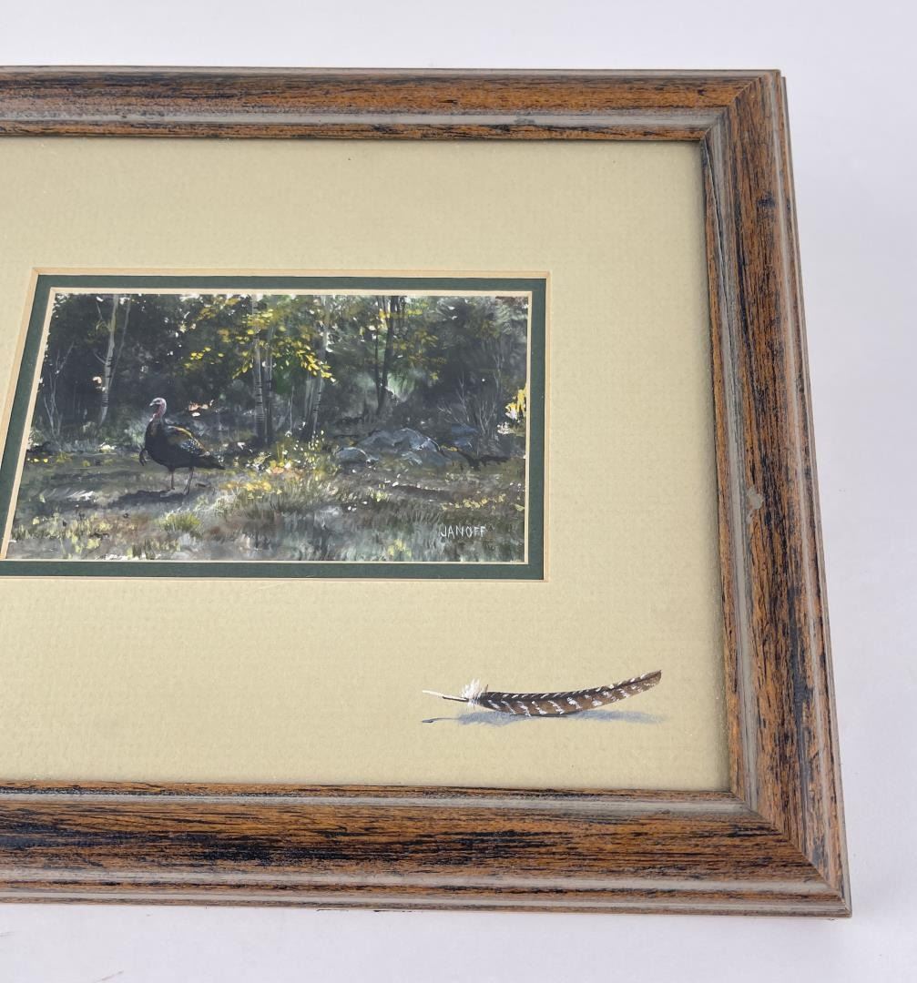 Larry Janoff Tom Turkey Gouache Painting Montana