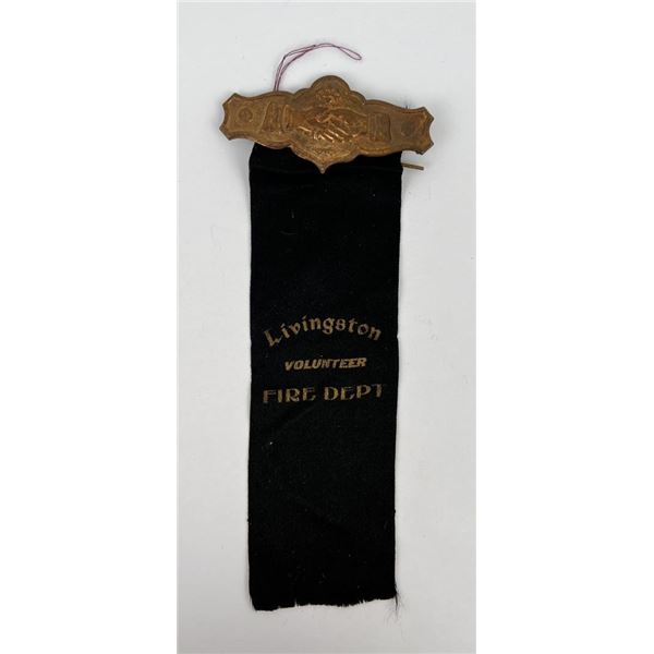 Antique Livingston Montana Fire Department Ribbon