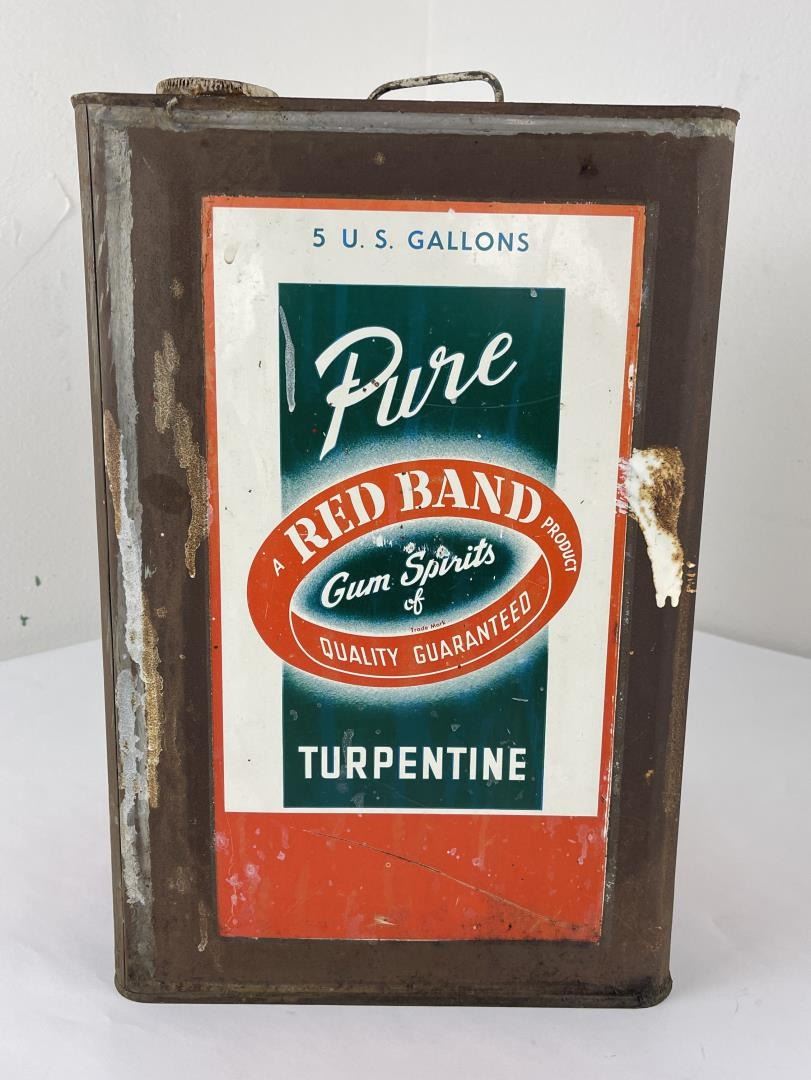 Red Band Turpentine 5 Gallon Tin Can