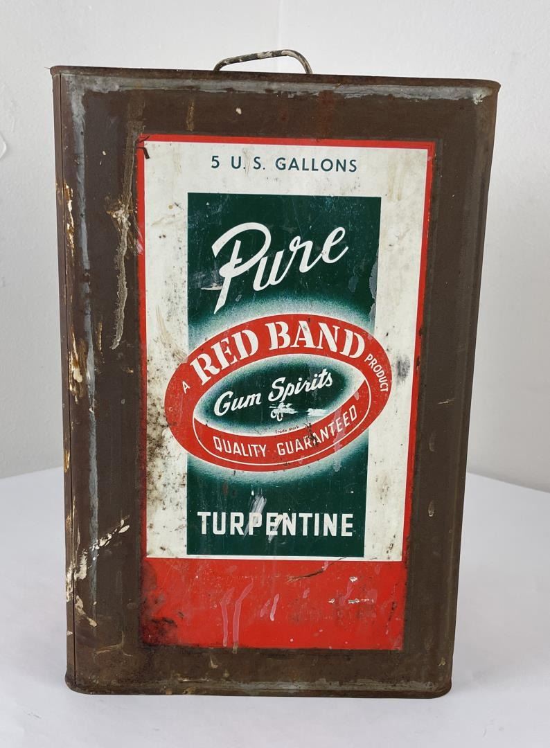 Red Band Turpentine 5 Gallon Tin Can