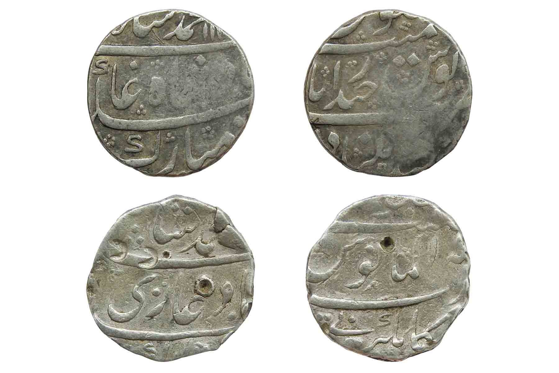 Muhammad Shah (1719-1748 AD), Two Silver rupees