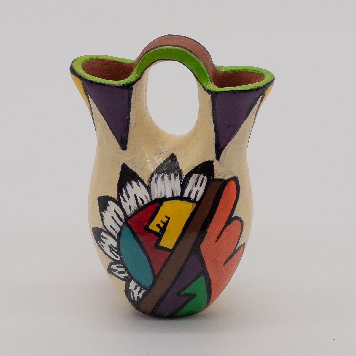 Vintage Tesuque Pueblo Pottery Wedding Vase