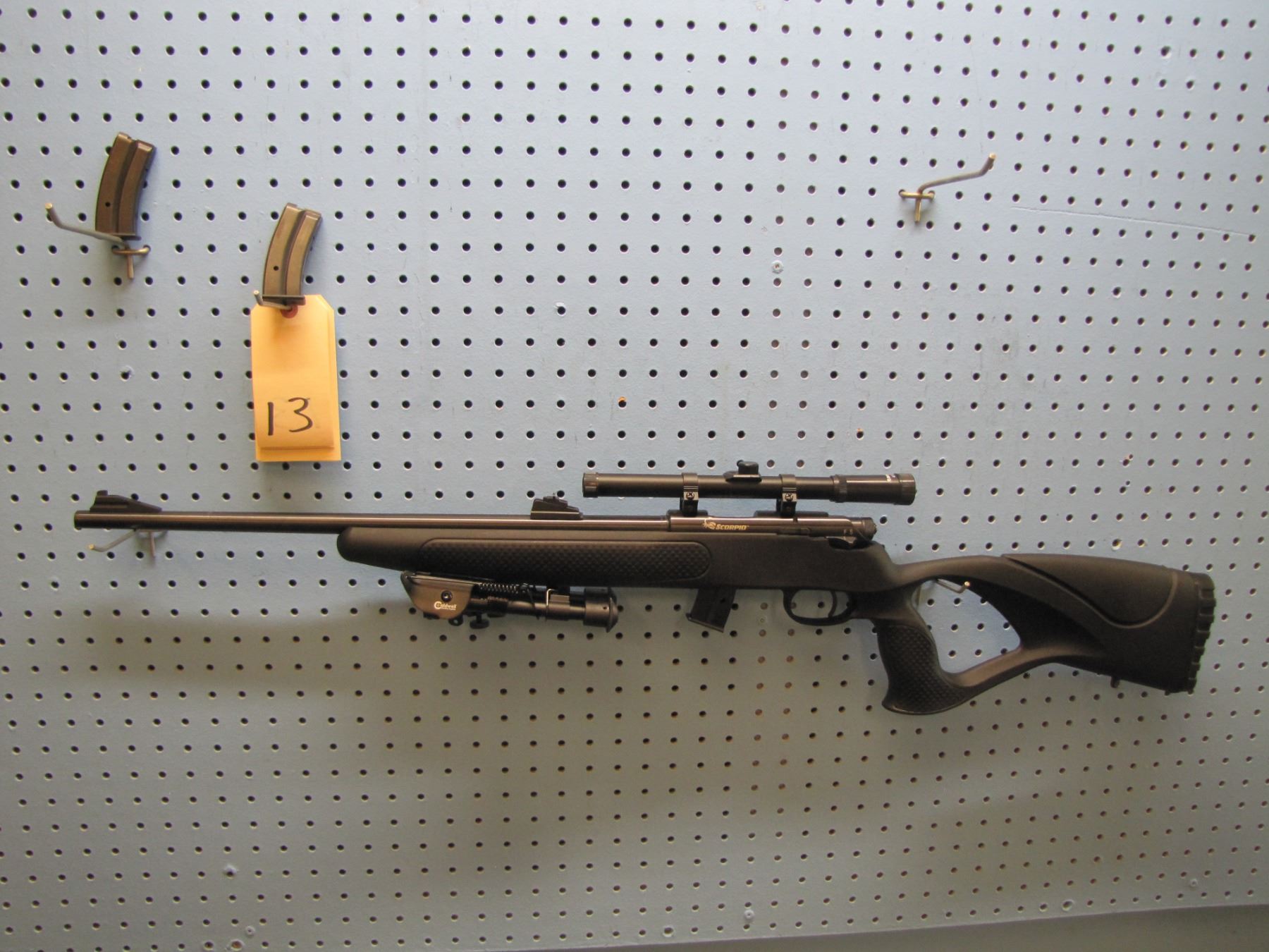 Scorpion EM332A bolt action ; 22 long rifle; with three clips ; Tasco 4 ...