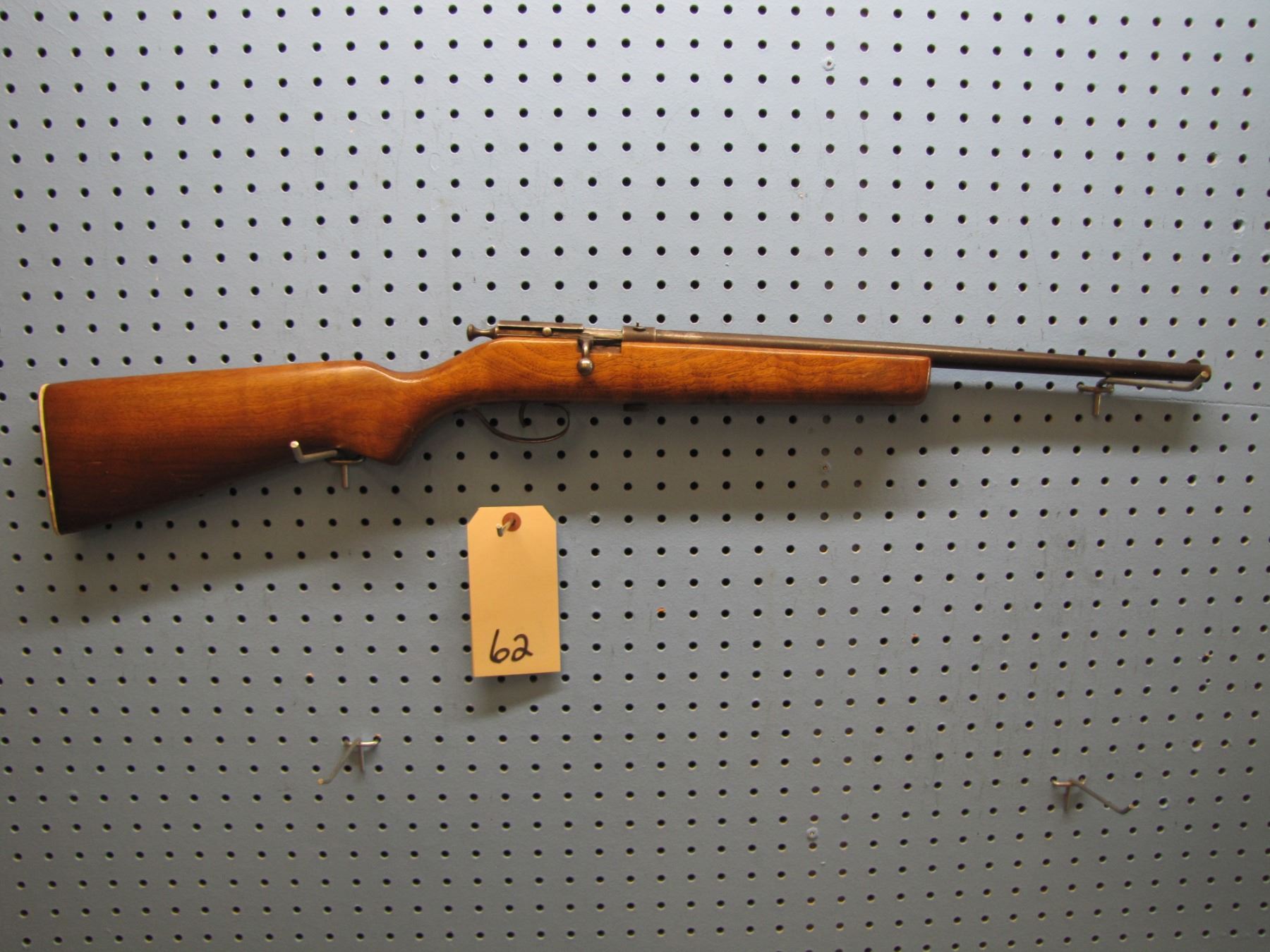 Ranger; bolt action; Single shot; 22 long rifle; tag on gun noting that ...