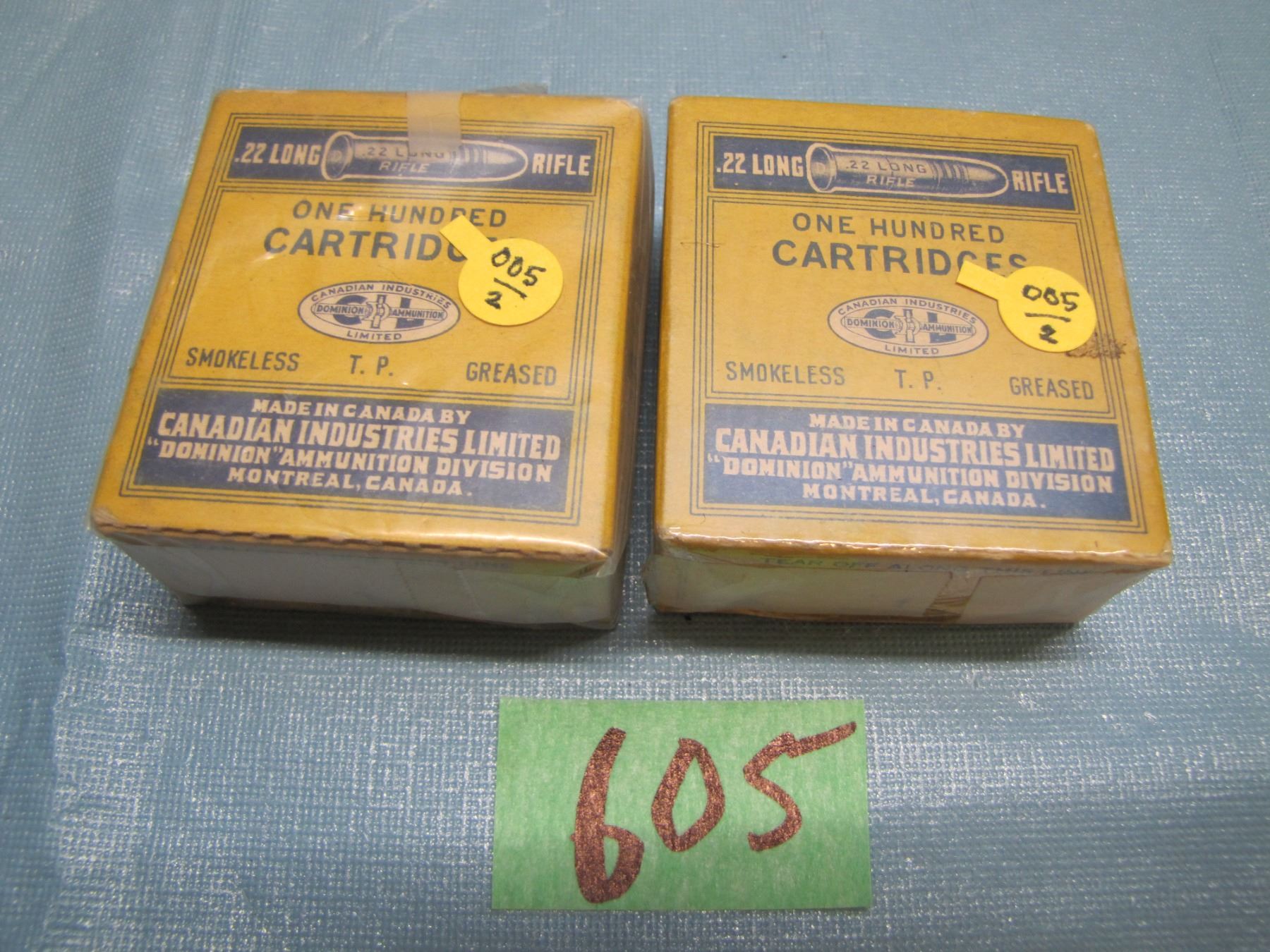 Two factory boxes CIL 100 rounds each 22 caliber ammo military issued ...