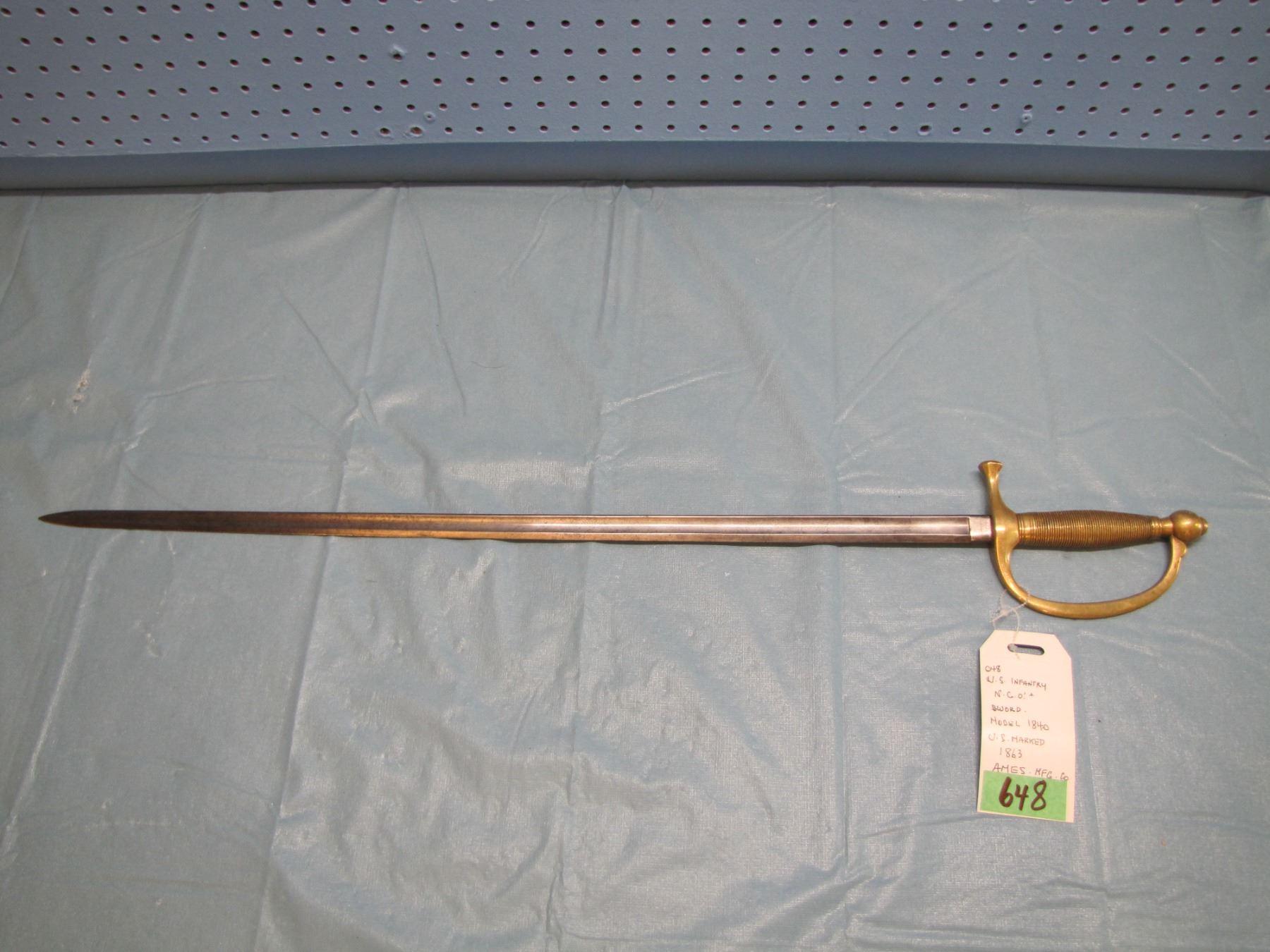 US infantry NCO sword model 1840 US marked 1863 Ames manufacturing company