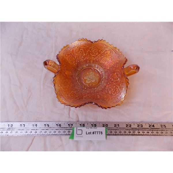 Marigold Carnival Glass Candy Dish Bodnarus Auctioneering