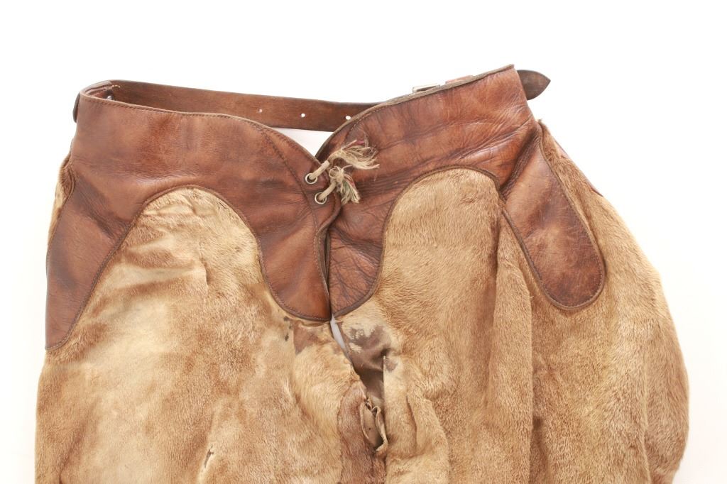 C. 1950 Montana Beaver Pelt Wooly Shotgun Chaps