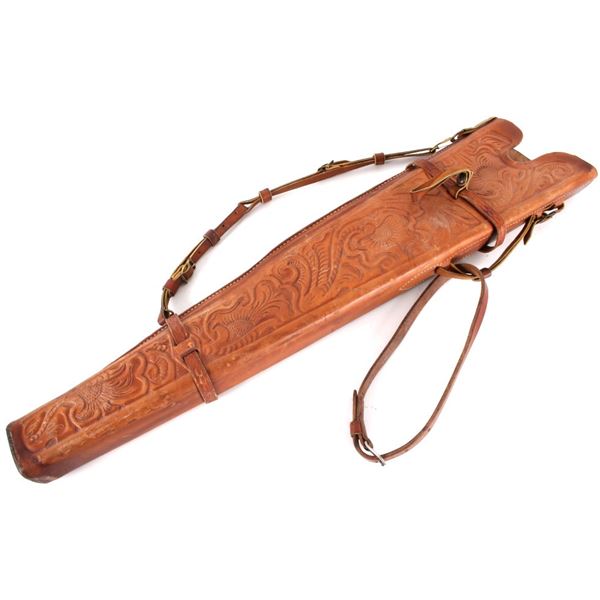 Ornate Handmade, Handtooled Leather Rifle Scabbard
