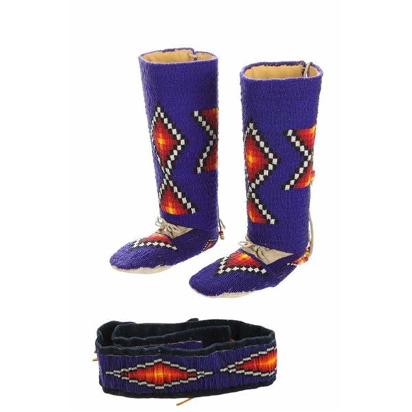 Northern Plains Fully Beaded High Top Moccasins