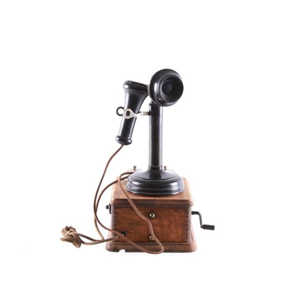 Kellogg Antique Stick Telephone Oak Bell Box 1908