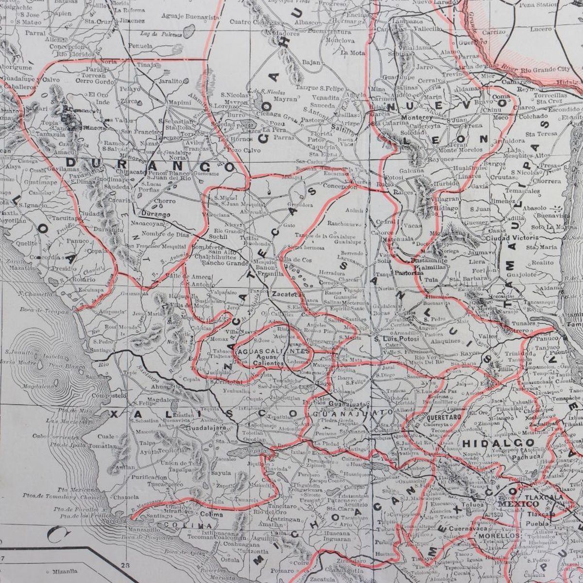RAILROAD MAP OF MEXICO.