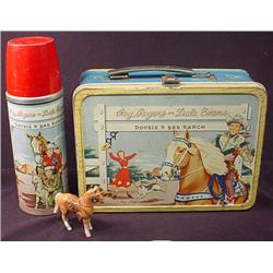 VINTAGE ROY ROGERS LUNCH BOX W/ THERMOS AND TOY HO
