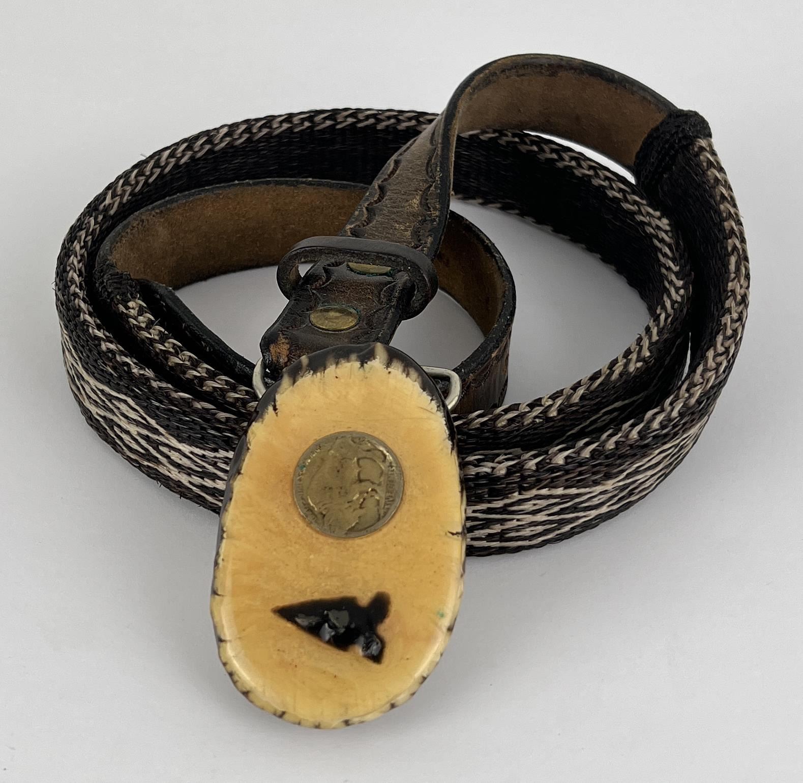 Montana Crow Indian Horn Belt Buckle