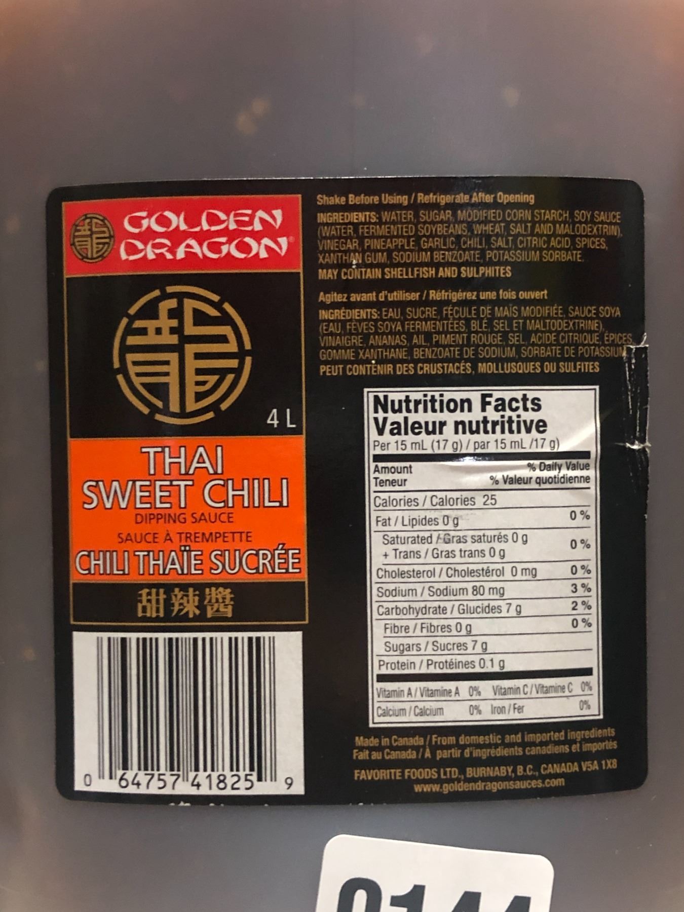 Group of 2 Golden Dragon 4L Thai sweet chilli bottles & 1 tub of three ...