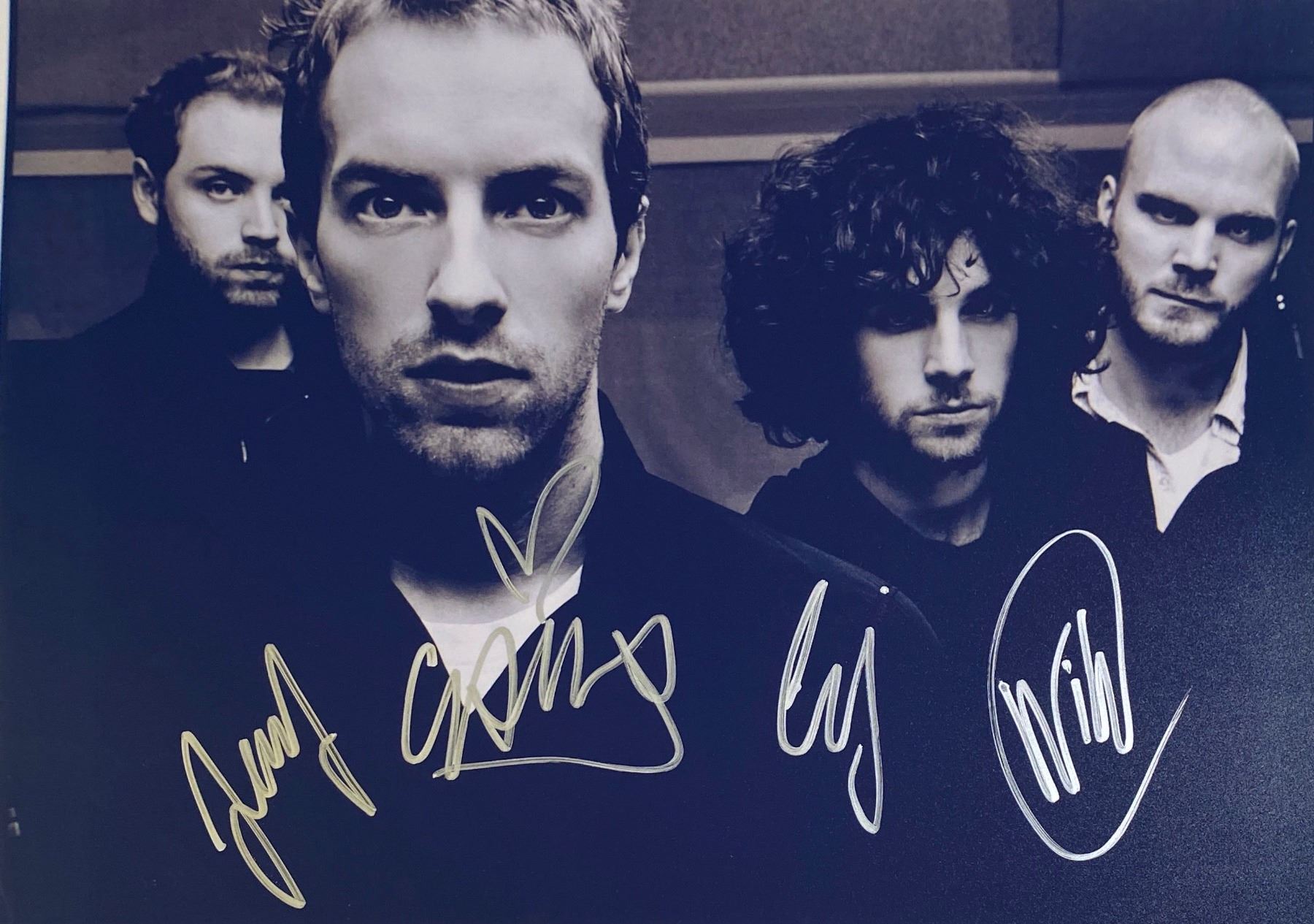 Autograph Signed Coldplay Photo