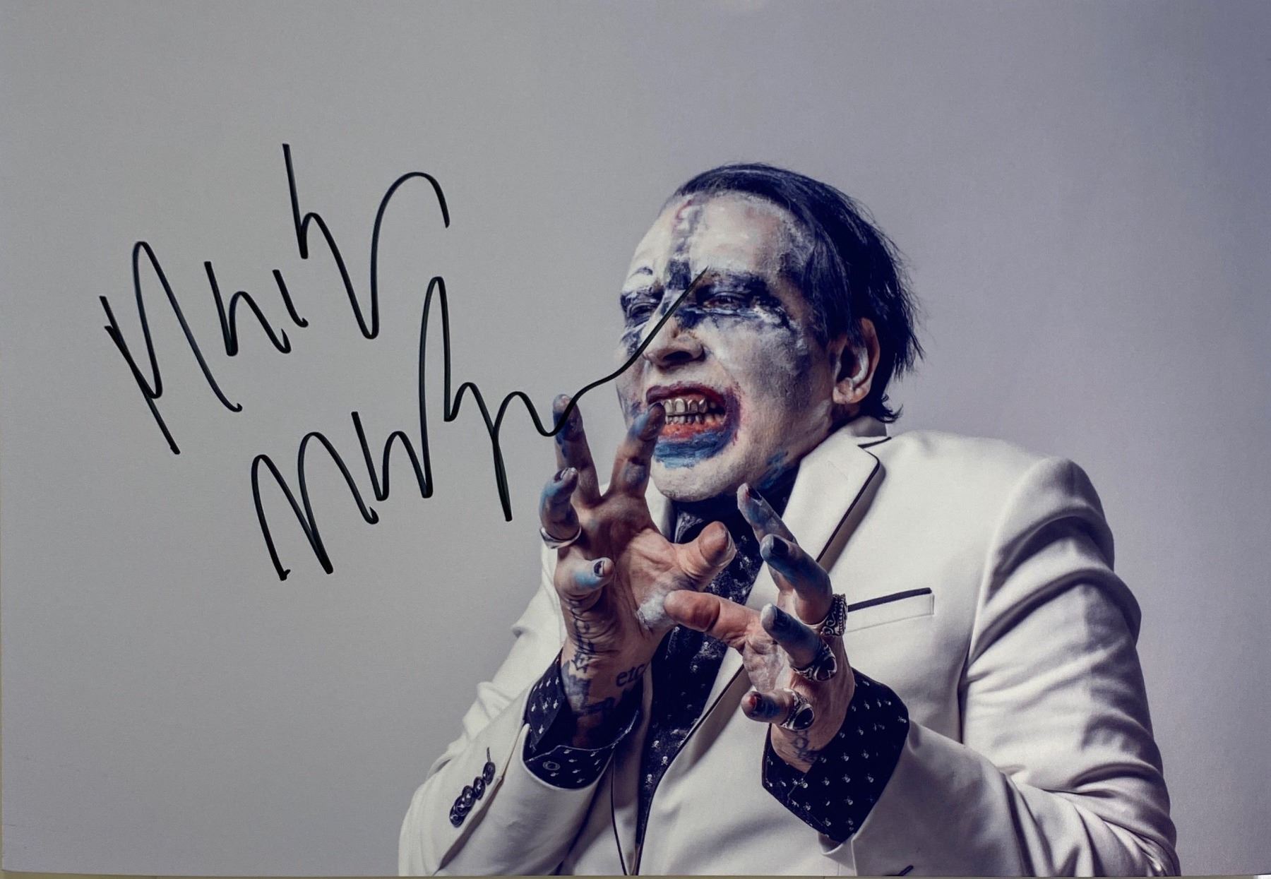 Autograph Signed Marilyn Manson Photo