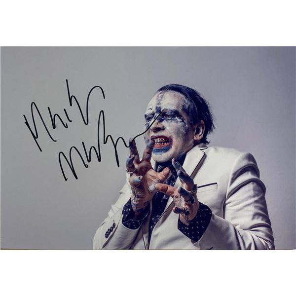 Autograph Signed Marilyn Manson Photo