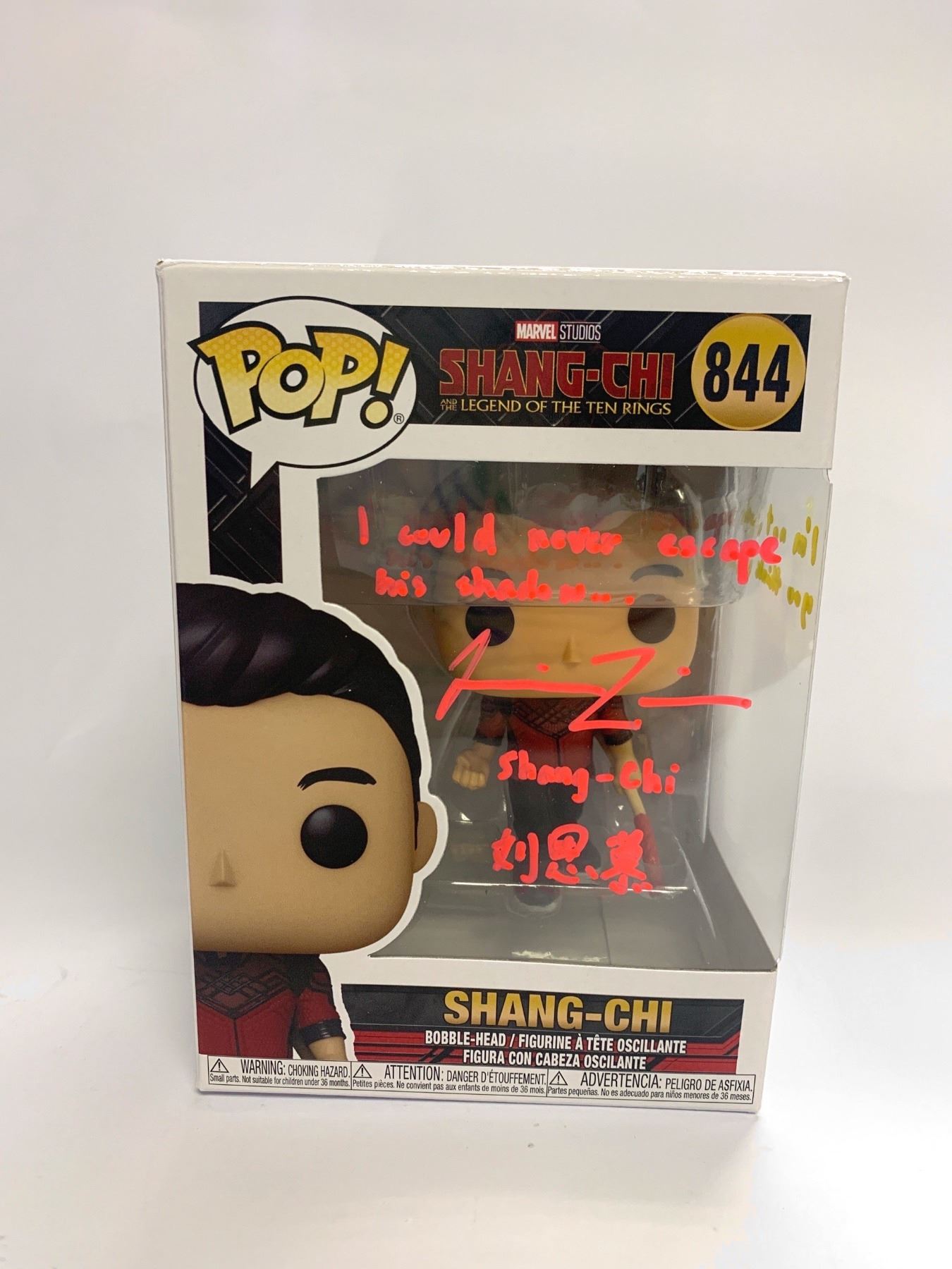 Autograph Signed Signed Shang Chi FUNKO POP Simu Liu