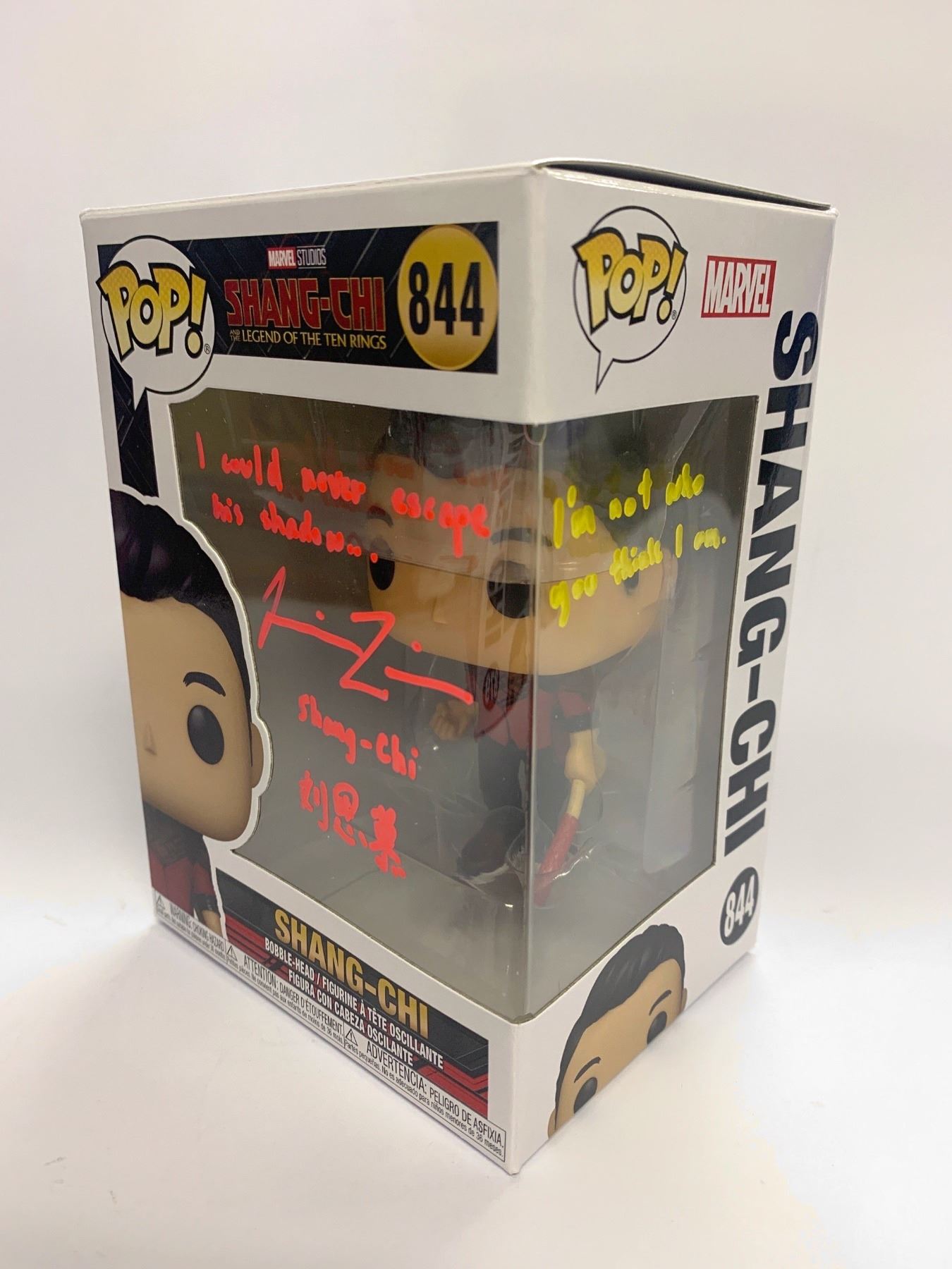 Autograph Signed Signed Shang Chi FUNKO POP Simu Liu