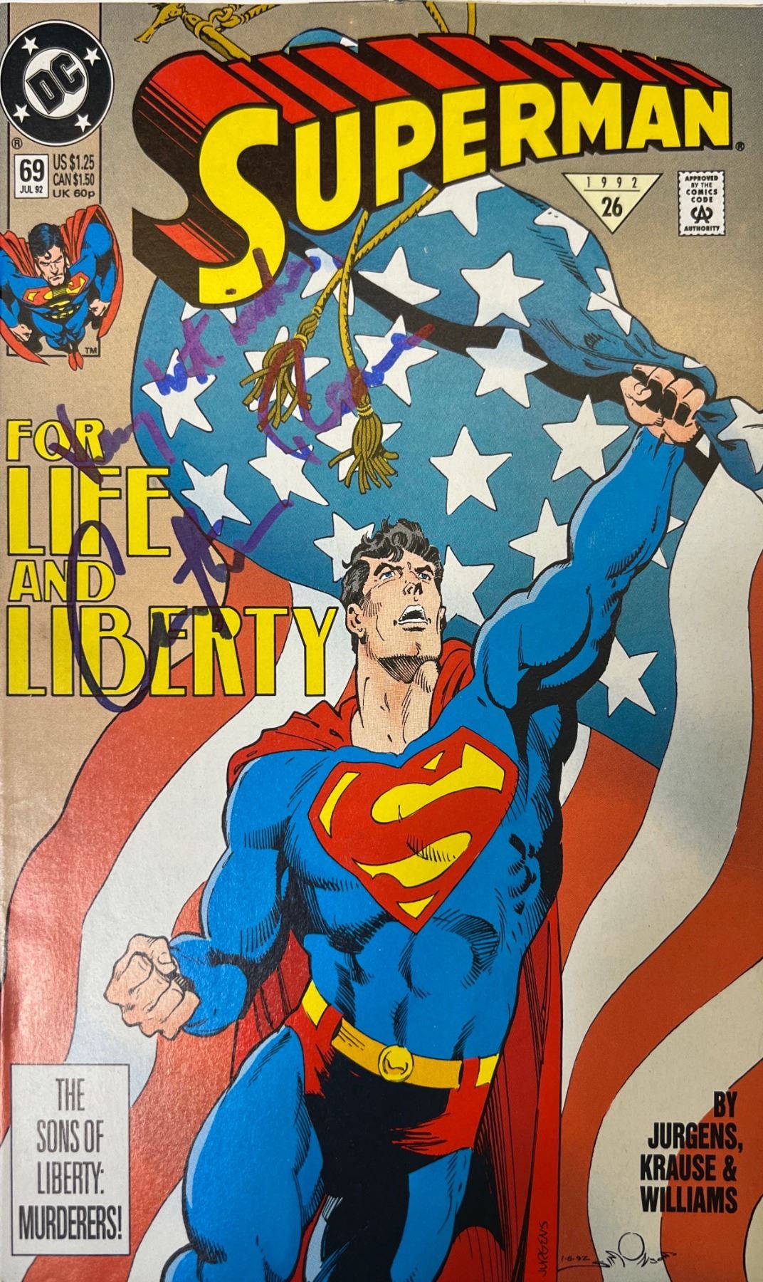 Autograph Signed Superman Comics