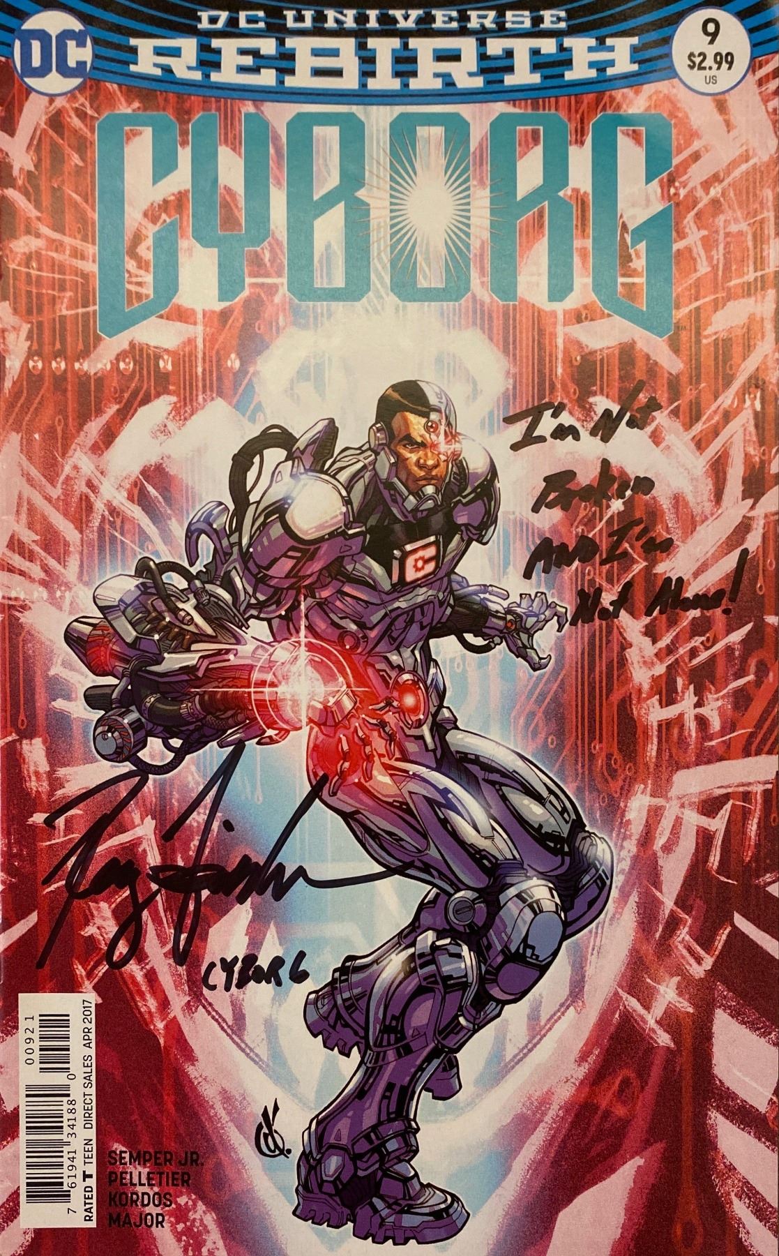 Autograph Signed Cyborg Comics