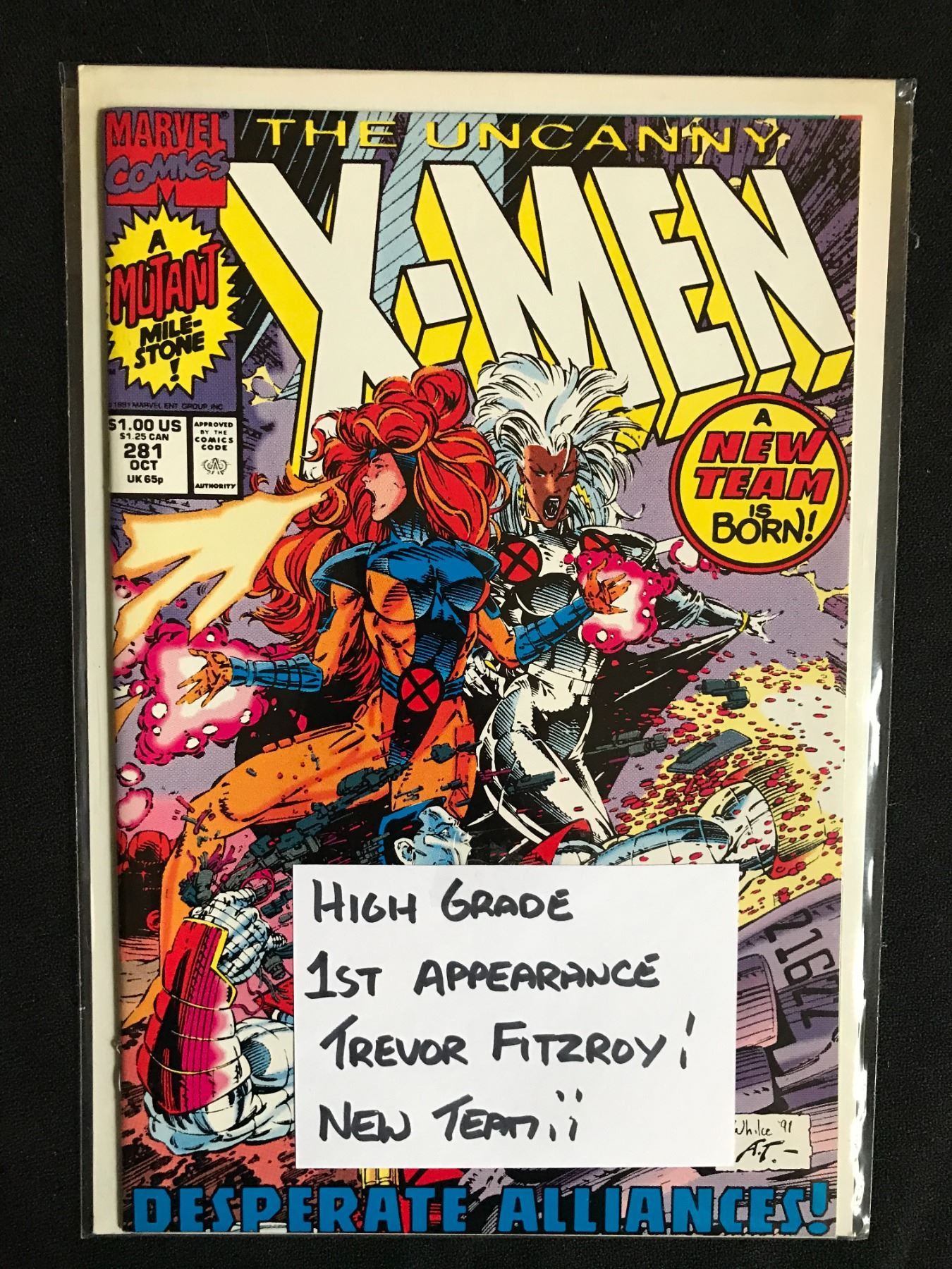THE UNCANNY X-MEN #281 1ST APP TREVOR FITZROY! NEW TEAM NMT