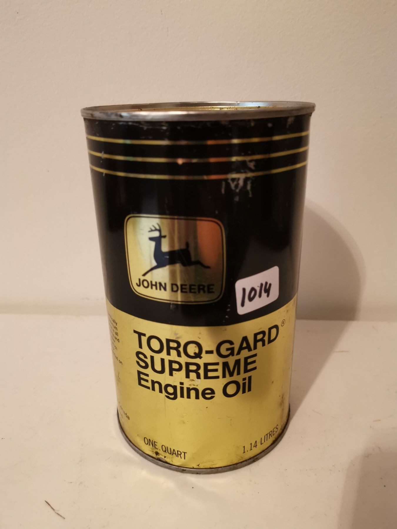 John Deere Torq-Gard supreme engine oil 1.14 litre can, full
