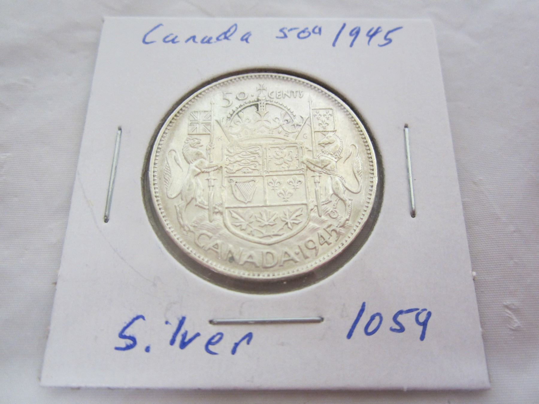 Canadian 1945 Silver Fifty Cent Piece - Schmalz Auctions