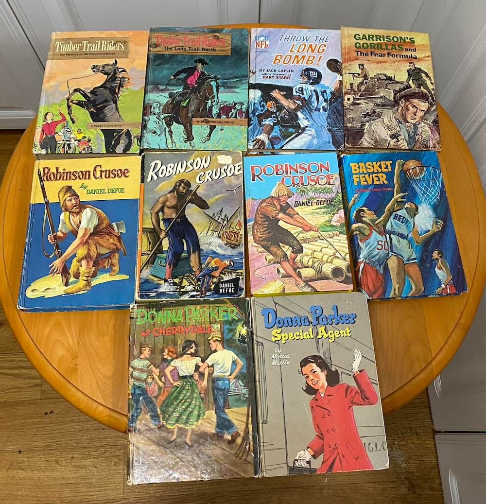 10 Vintage Children’s Books - Timber Trail Riders x 2, Throw The Long ...